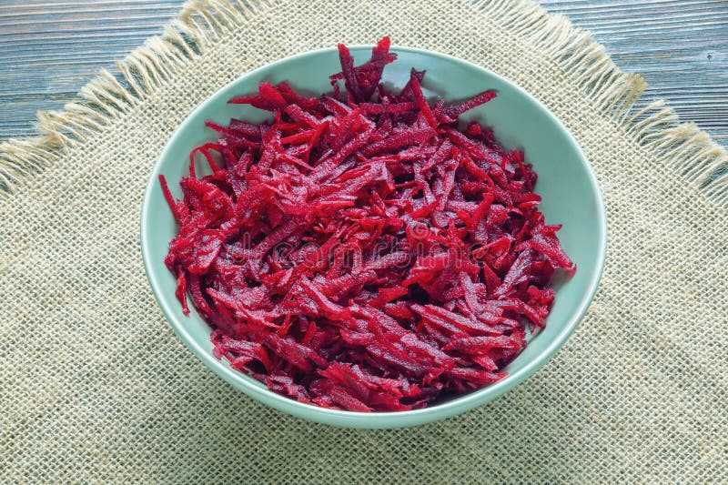 Grated Red Beetroot in Bowl Stock Photo - Image of plate, eating: 275168942