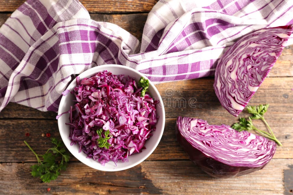 Grated red cabbage stock image. Image of salad, wood - 148963397