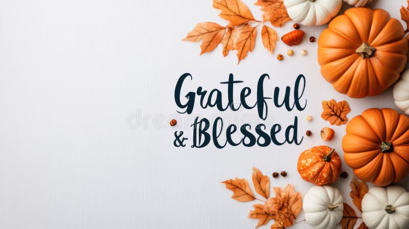 Grateful and Blessed, this Thanksgiving Card Features Pumpkins and ...