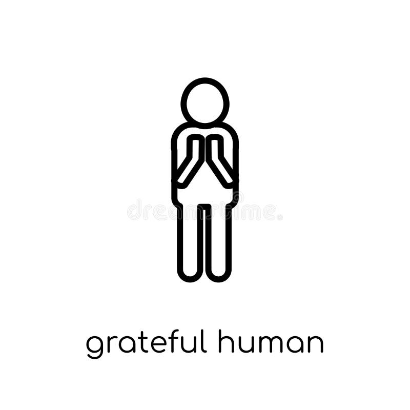 Grateful Human Vector Icon on White Background. Flat Vector Grateful ...