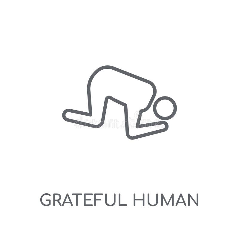 Grateful Human Vector Icon on White Background. Flat Vector Grateful ...
