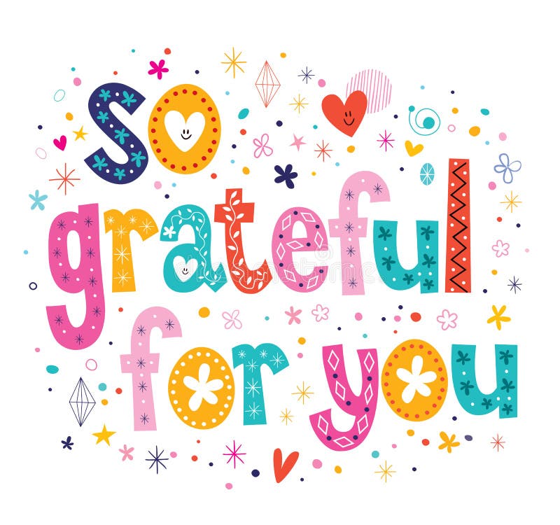 So Grateful For You Typography Lettering Stock Vector - Image: 46928706