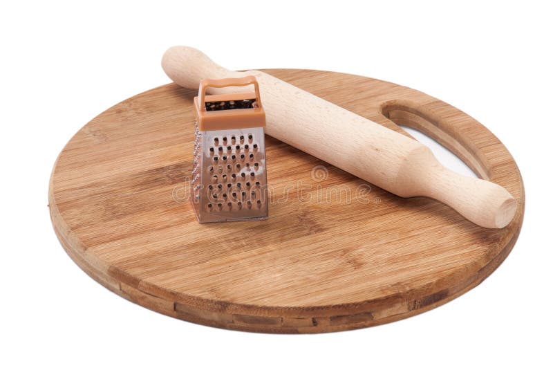 Grater and Rolling Pin on the Wooden Board Stock Image - Image of wood ...