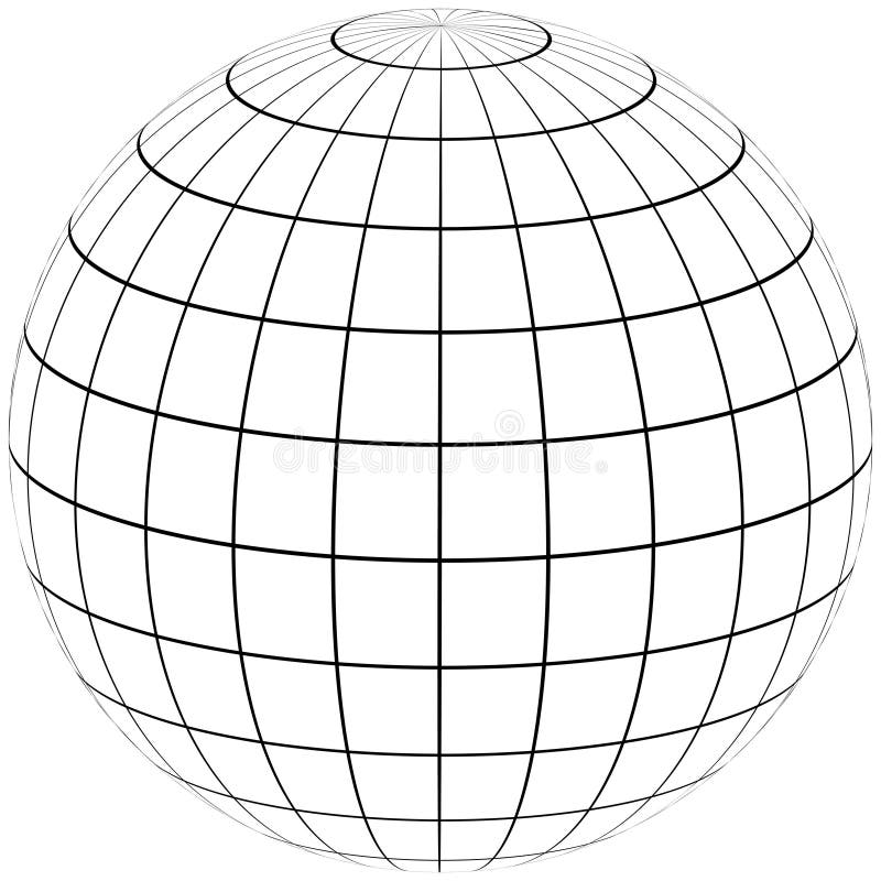 Graticule Globe Meridian and Parallel Stock Vector - Illustration of ...
