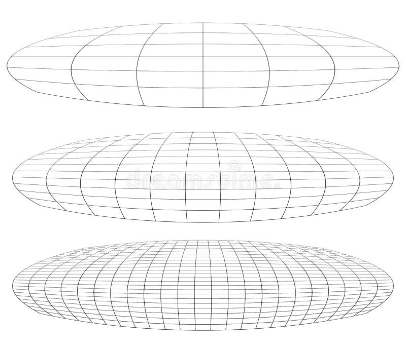 Graticule Grid, Mesh Plane with Deform, Distortion Effect. Reticulate ...