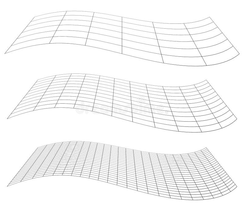 Graticule Grid, Mesh Plane with Deform, Distortion Effect. Reticulate ...