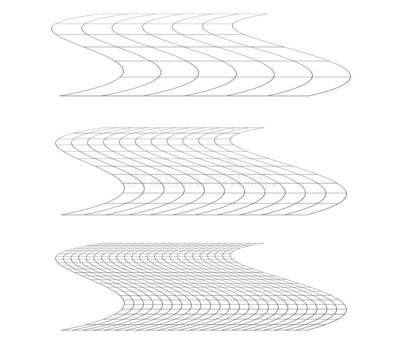 Graticule Grid, Mesh Plane with Deform, Distortion Effect. Reticulate ...
