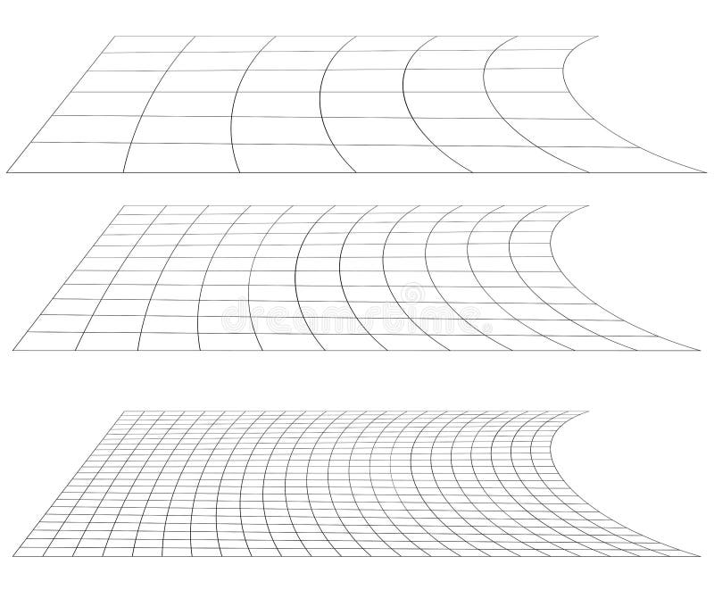 Graticule Grid, Mesh Plane with Deform, Distortion Effect. Reticulate ...