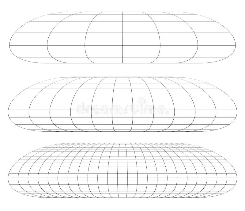 Graticule Grid, Mesh Plane with Deform, Distortion Effect. Reticulate ...