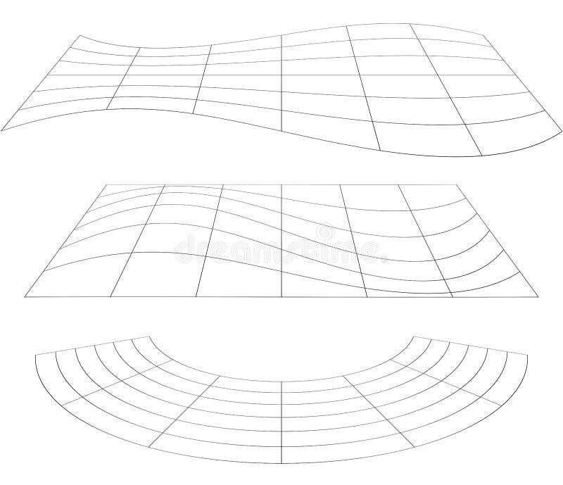 Graticule Grid, Mesh Plane with Deform, Distortion Effect. Reticulate ...