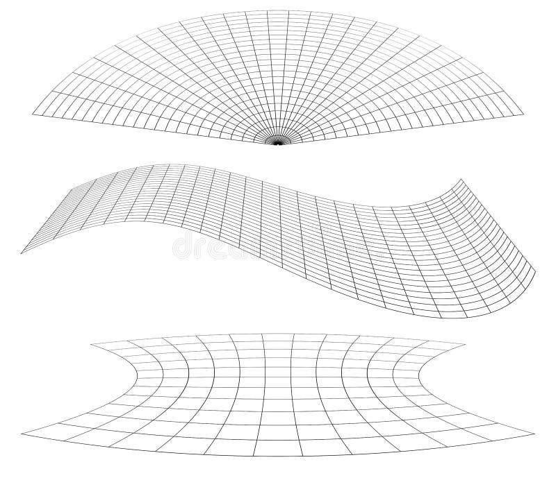 Graticule Grid, Mesh Plane with Deform, Distortion Effect. Reticulate ...