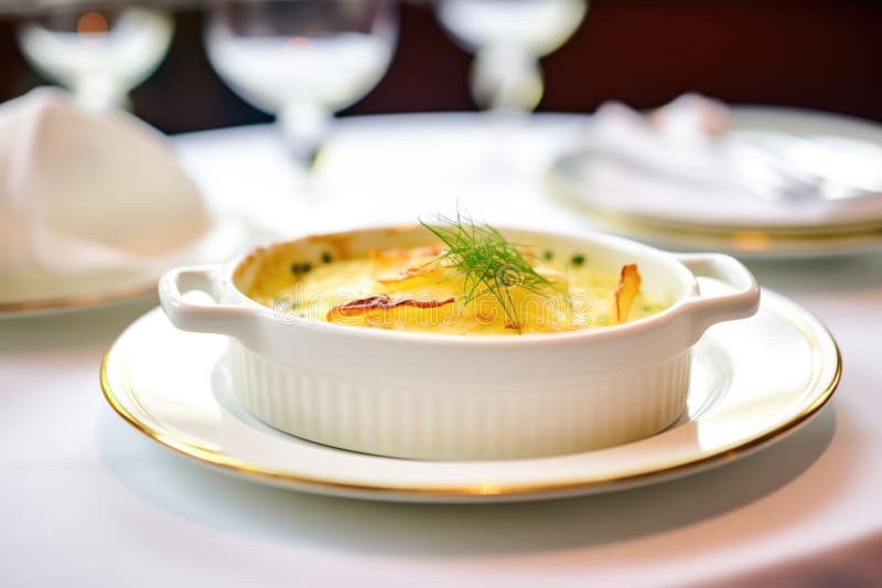 Gratin Dauphinois Served As a Side Dish in a Fine Dining Setup Stock ...