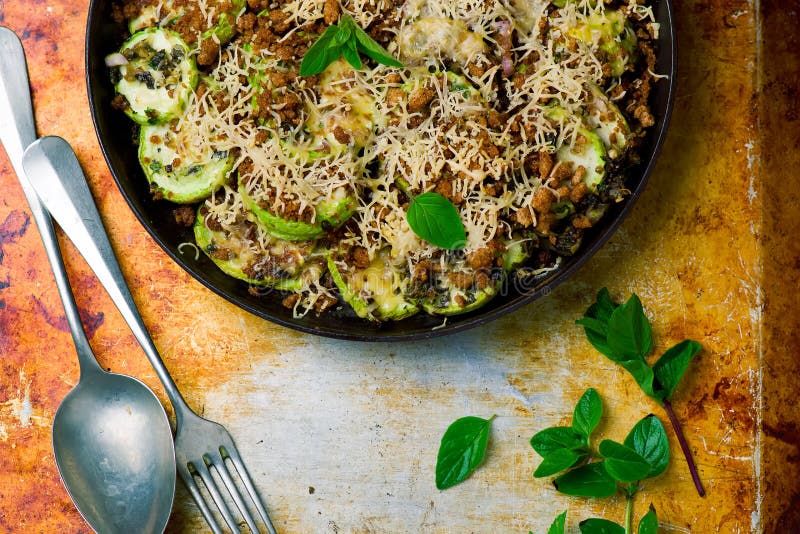 Gratin from Vegetable Marrows with Herbs Stock Image - Image of vintage ...