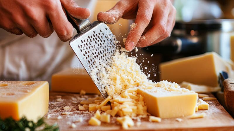 Grating Cheese for a Delicious Meal Picture Stock Photo - Image of meal ...