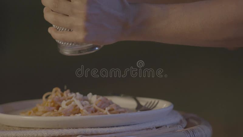Grating Cheese Onto a Plate of Pasta Stock Footage - Video of cook ...
