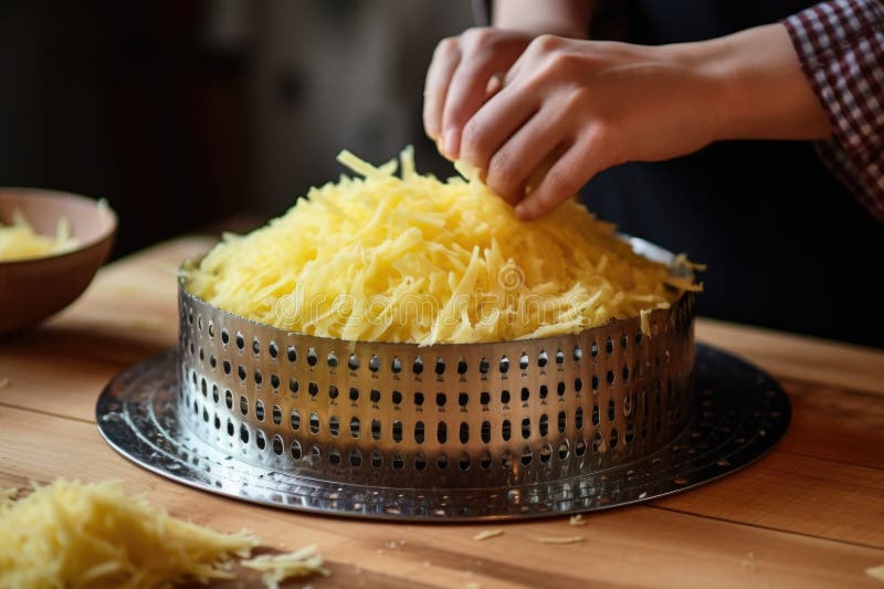 Grating Cheese To Sprinkle on Top of Quiche Stock Illustration ...
