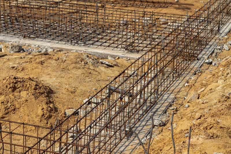 Grating Made of Steel Rods for the Foundation of a House on a ...