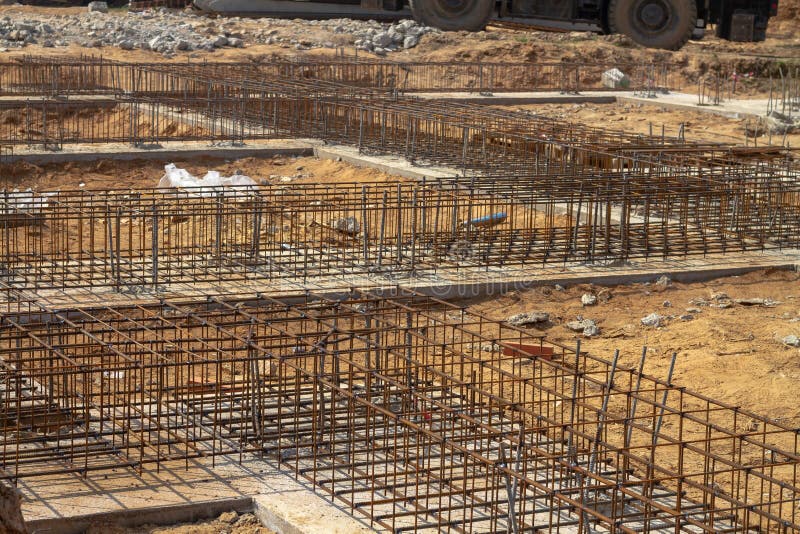 Grating Made of Steel Rods for the Foundation of a House on a ...