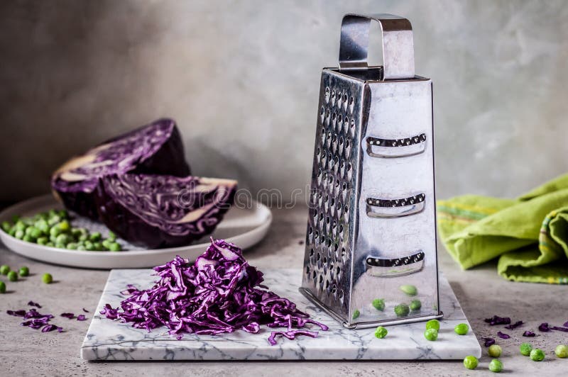 Grating Red Cabbage stock photo. Image of grey, ingredient - 143371158