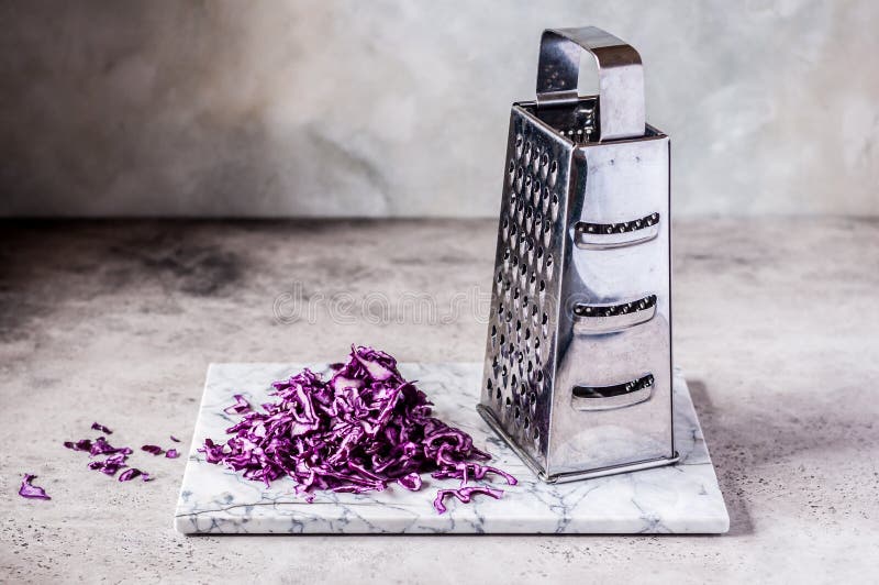 Grating Red Cabbage stock image. Image of cabbage, concrete - 143568575