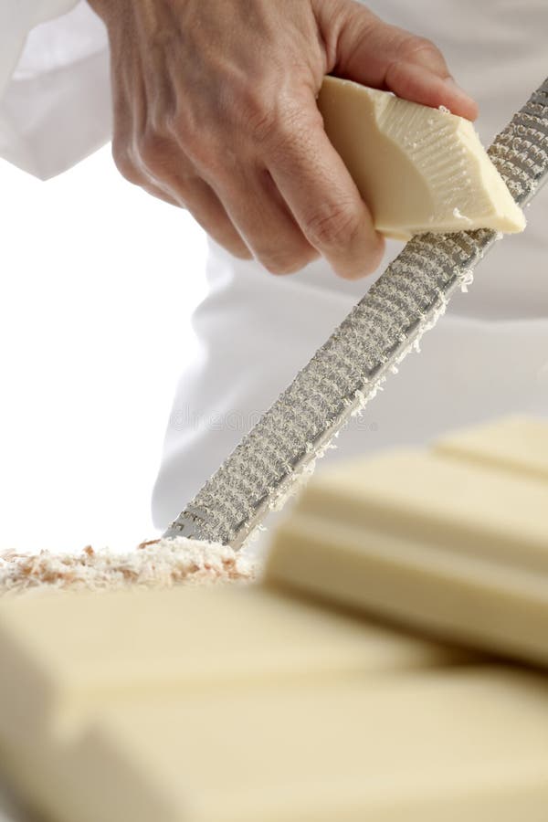 Grating Slabs of White Chocolate Stock Photo - Image of color ...
