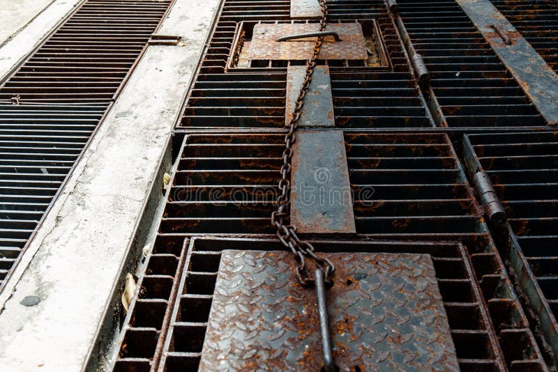 Rust steel grating stock image. Image of gutter, industry - 45028577