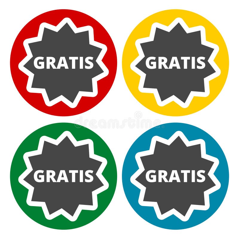 Gratis icons set stock vector. Illustration of gift - 101497159