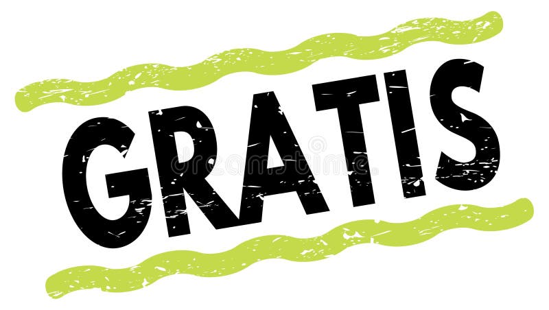 GRATIS Text on Green-black Lines Stamp Sign Stock Illustration ...