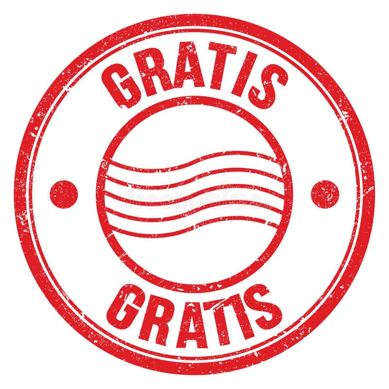 GRATIS Text Written on Red Round Postal Stamp Sign Stock Illustration ...