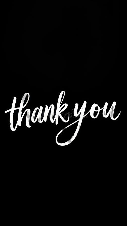 Gratitude Expressed through Elegant Calligraphy on a Solid Black Background Stock Photo - Image ...