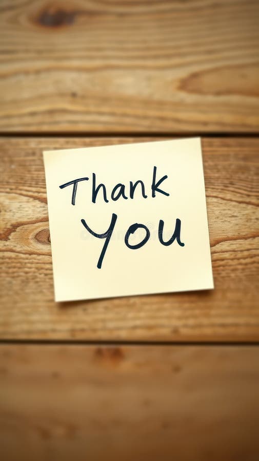 Gratitude Expressed through a Simple Note on a Wooden Surface Captured ...