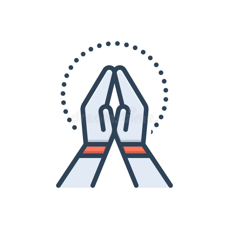 Color Illustration Icon for Gratitude, Thankfulness and Hands Stock ...