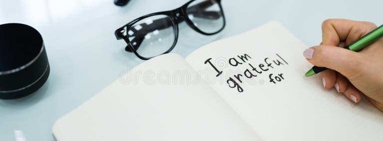 Gratitude Journal Concept. Writing I Grateful Stock Photo - Image of ...