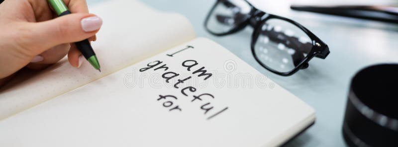 Gratitude Journal Concept. Writing I Grateful Stock Image - Image of ...