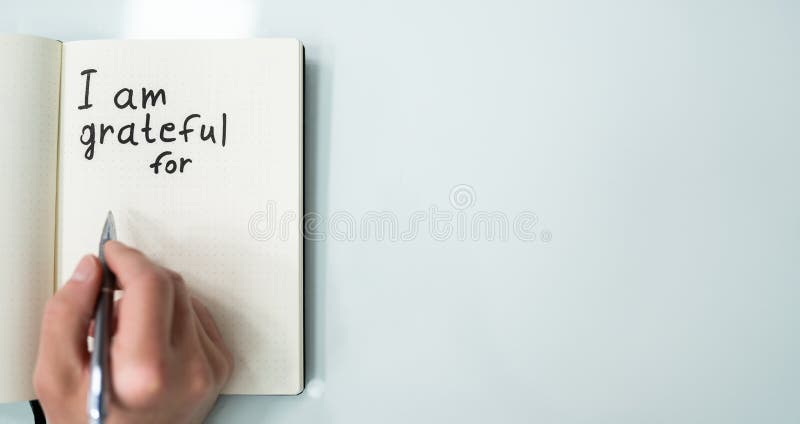 Gratitude Journal Concept. Writing I am Grateful Stock Image - Image of ...