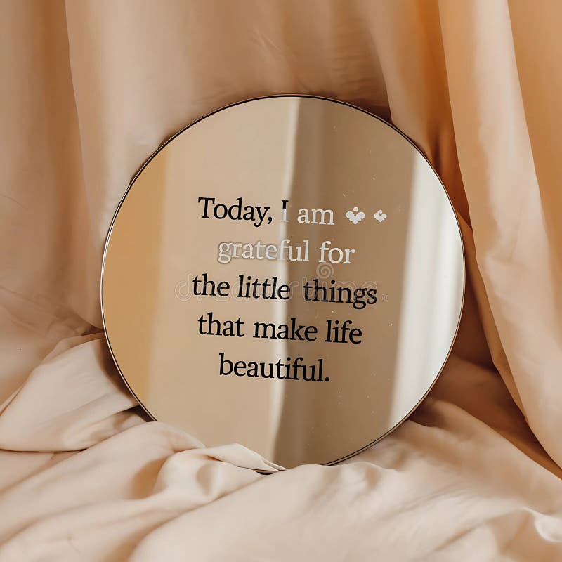 Gratitude Reflection – Mirror with Inspiring Quote. Stock Illustration ...