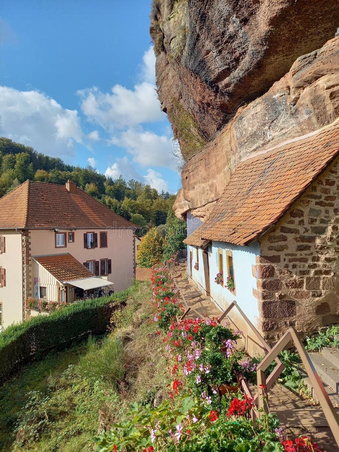 Graufthal, the Troglodyte Village Stock Image - Image of graufthal ...