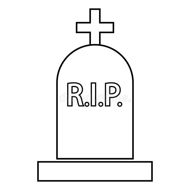 Grave icon on white stock vector. Illustration of death - 279702885