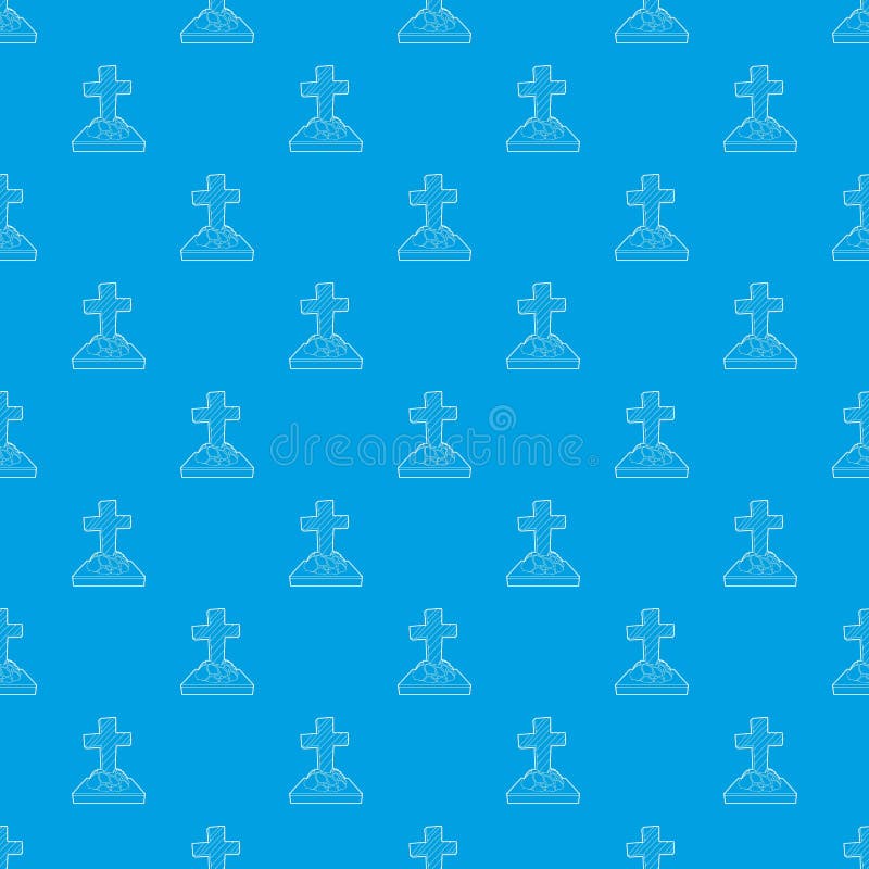 Grave Pattern Vector Seamless Blue Stock Vector - Illustration of ...