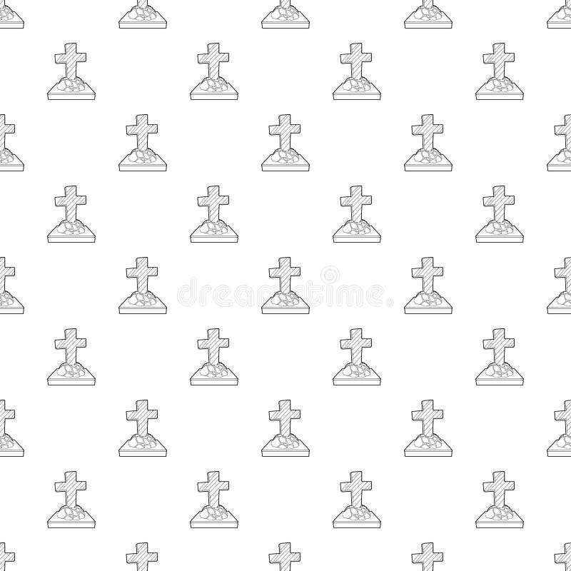 Grave Pattern Vector Seamless Stock Vector - Illustration of dead ...