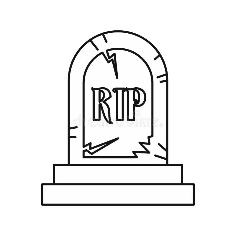 Grave RIP Icon, Outline Style Stock Vector - Illustration of religion ...
