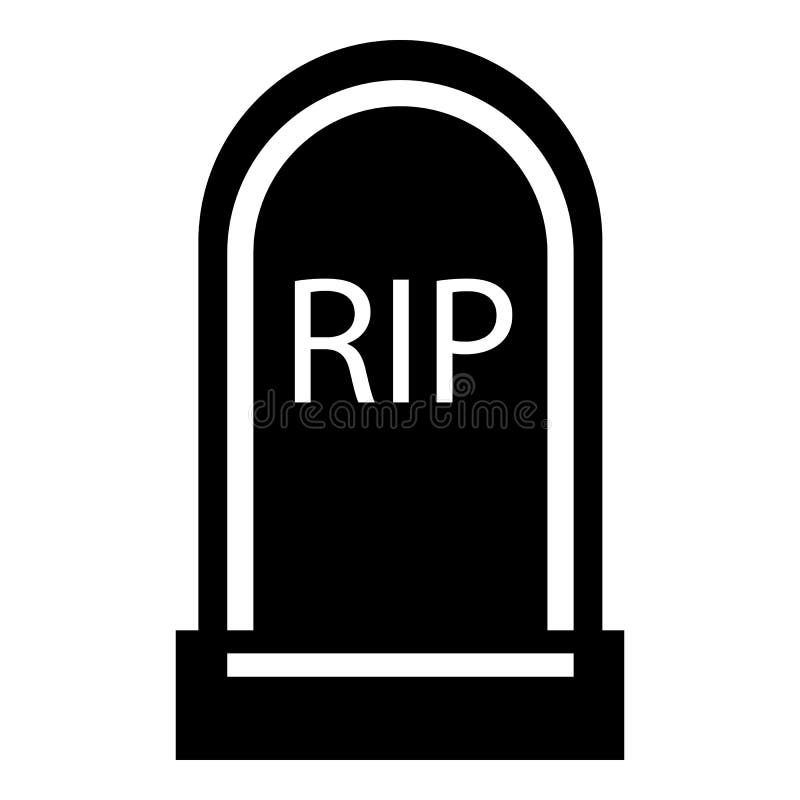Grave RIP Icon, Simple Style Stock Vector - Illustration of circle ...