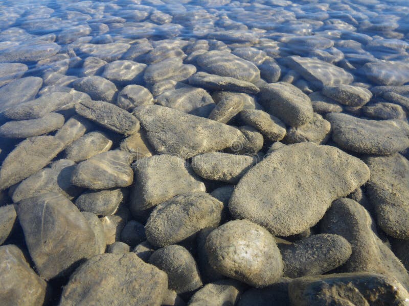 Gravel in a Clear Mountain Lake Stock Image - Image of coast, shoreline ...