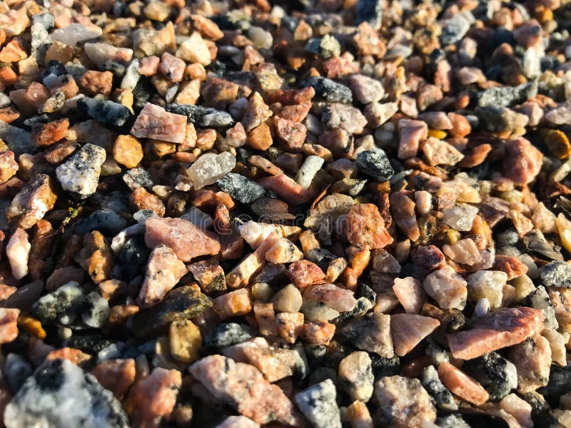Gravel Consisting of a Large Variety of Multi-colored Stones of Very ...