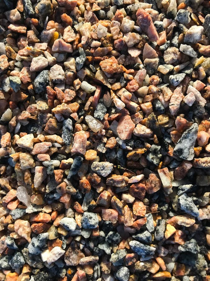 Gravel Consisting of a Large Variety of Multi-colored Stones of Very ...