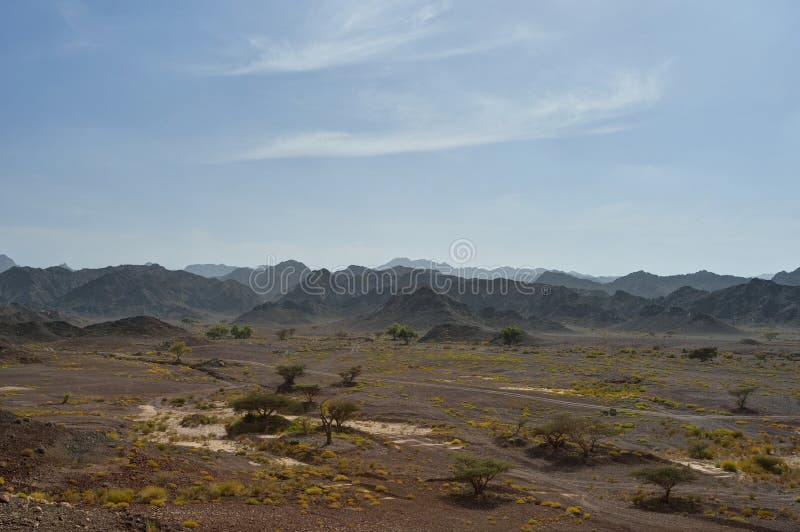 Gravel Desert with Mountains Stock Photo - Image of rocky, background ...