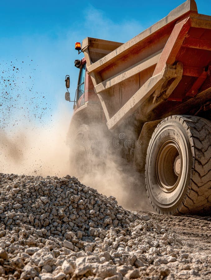 Gravel Dumping stock photo. Image of earthwork, equipment - 380317104