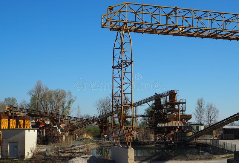 Gravel extraction site stock image. Image of plant, industry - 89560209