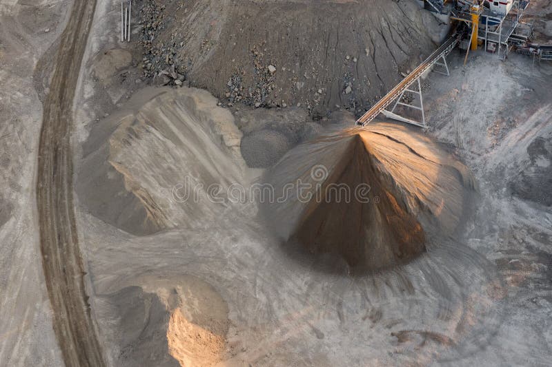 Open Pit Mining for Sand and Gravel Stock Photo - Image of excavation ...