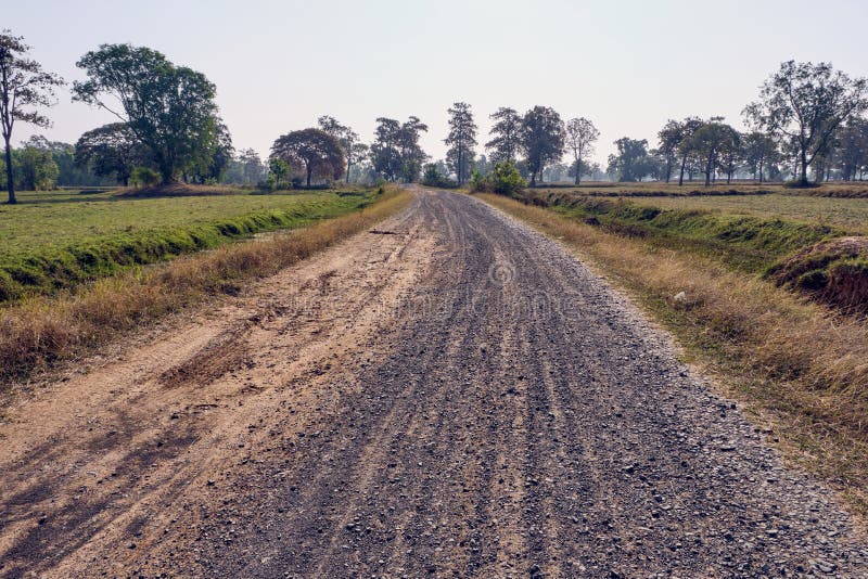 Gravel in the Quiet Countryside Stock Photo - Image of rural, path ...